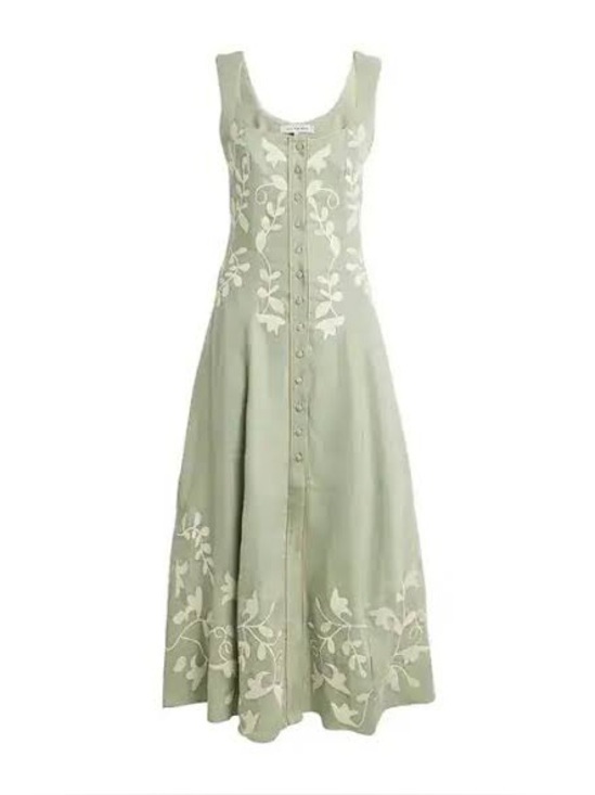Lug Von Siga | Dresses | Lug Von Siga Linen Embroidered Mila Midi Dress ...